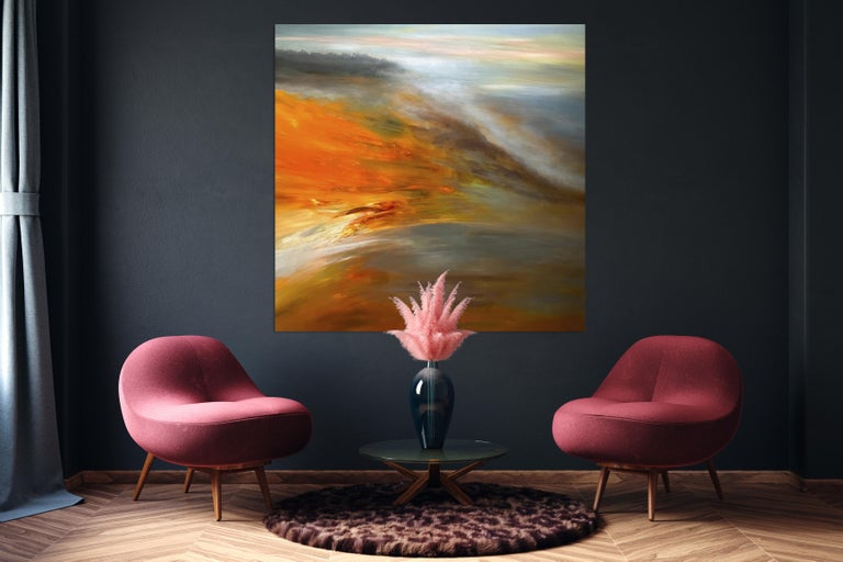 Mary Titus - Life Force - Mary Titus - Large Abstract Orange Painting ...