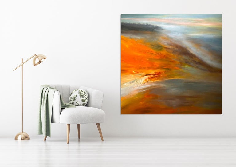 Mary Titus - Life Force - Mary Titus - Large Abstract Orange Painting ...