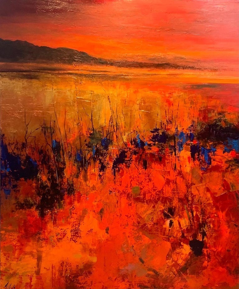 Mary Titus - Red Skies - Mary Titus - Abstract Painting - Mixed Media ...