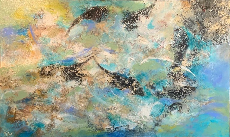 Mary Titus - Sea Blues - Mary Titus - Abstract Painting For Sale at 1stDibs