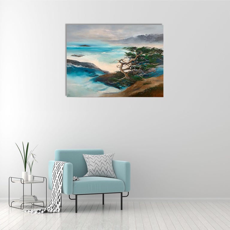 Mary Titus - Tree And Ocean Painting - Mary Titus - Abstract Painting ...