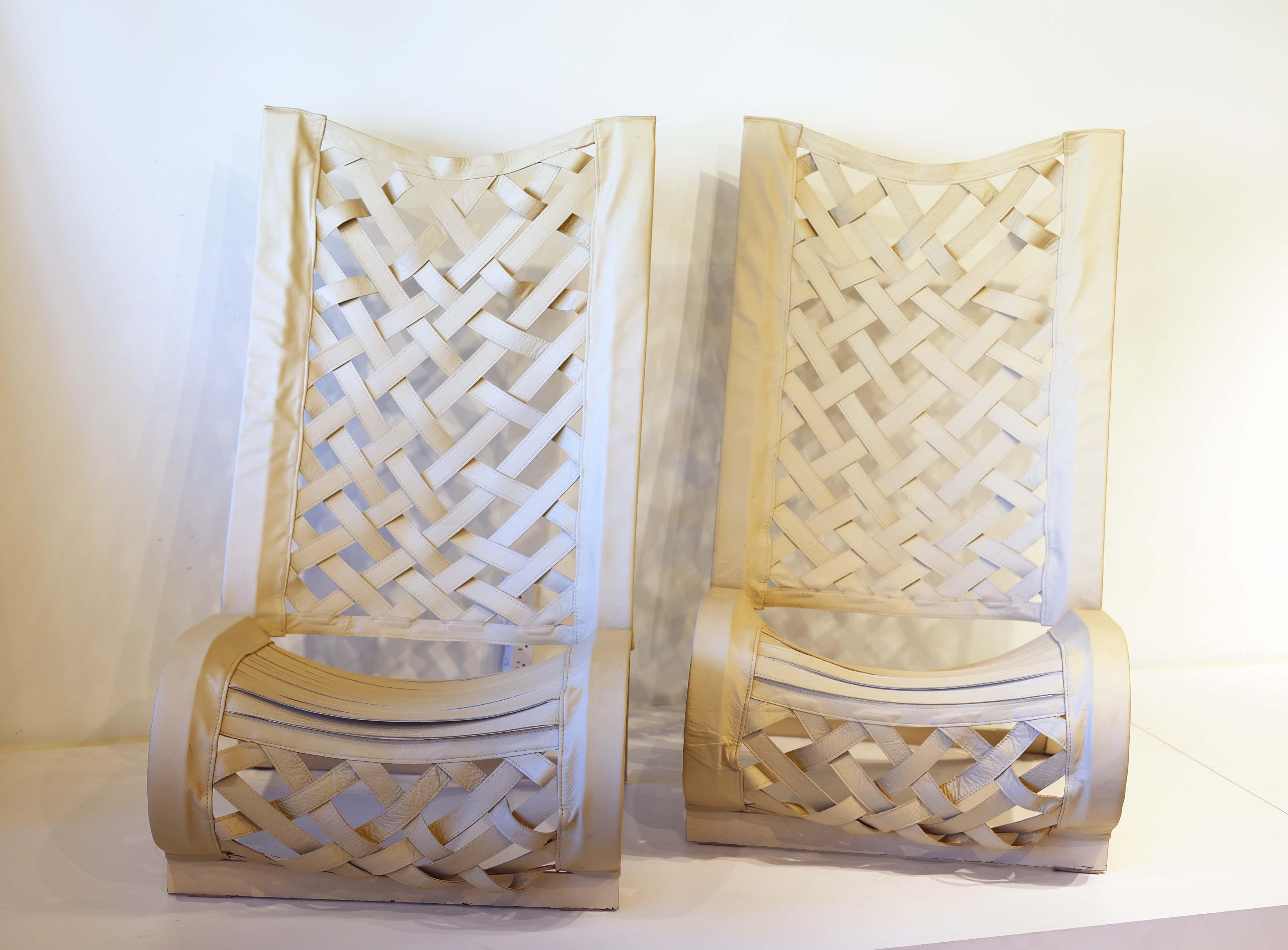 Marzio Cecchi - Basket Chairs Pair For Sale at 1stDibs