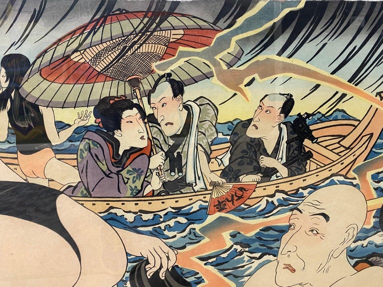 Masami Teraoka Signed Limited Print Kunisada Eclipsed Hawaii Snorkel Series 1993 For Sale at 1stDibs