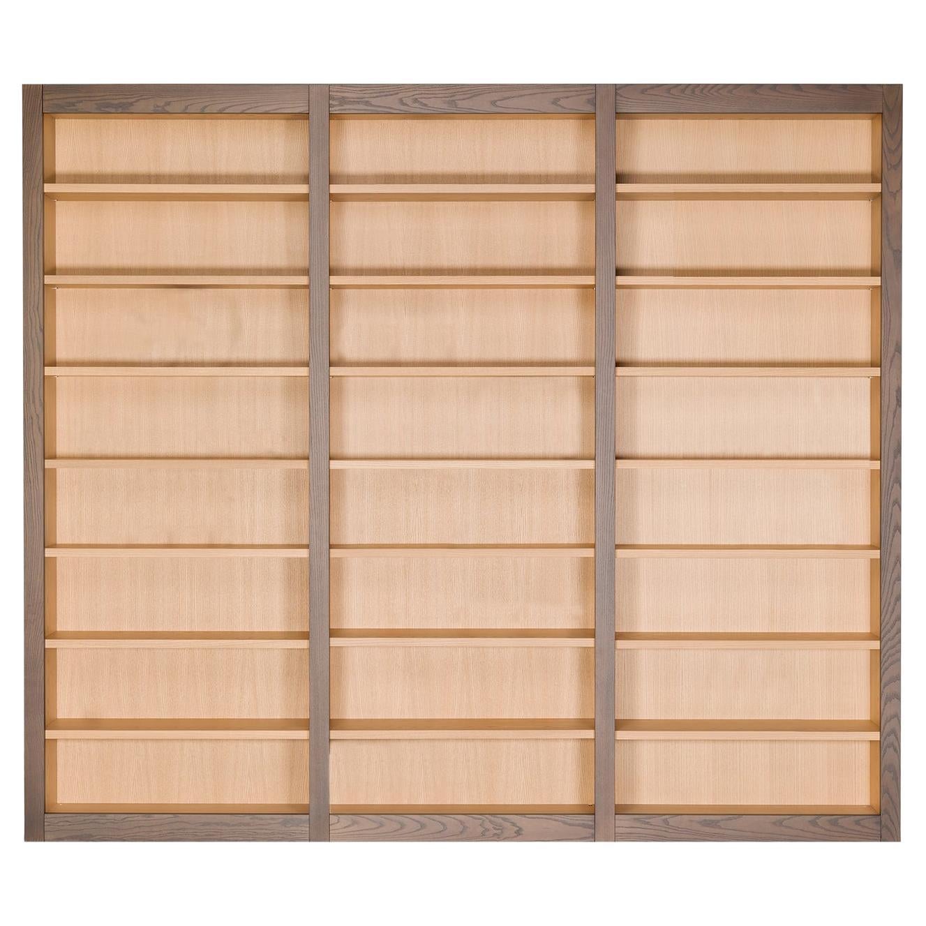 Perbacco, Contemporary Bookcase Made of Ash Wood with Hand Turned ...
