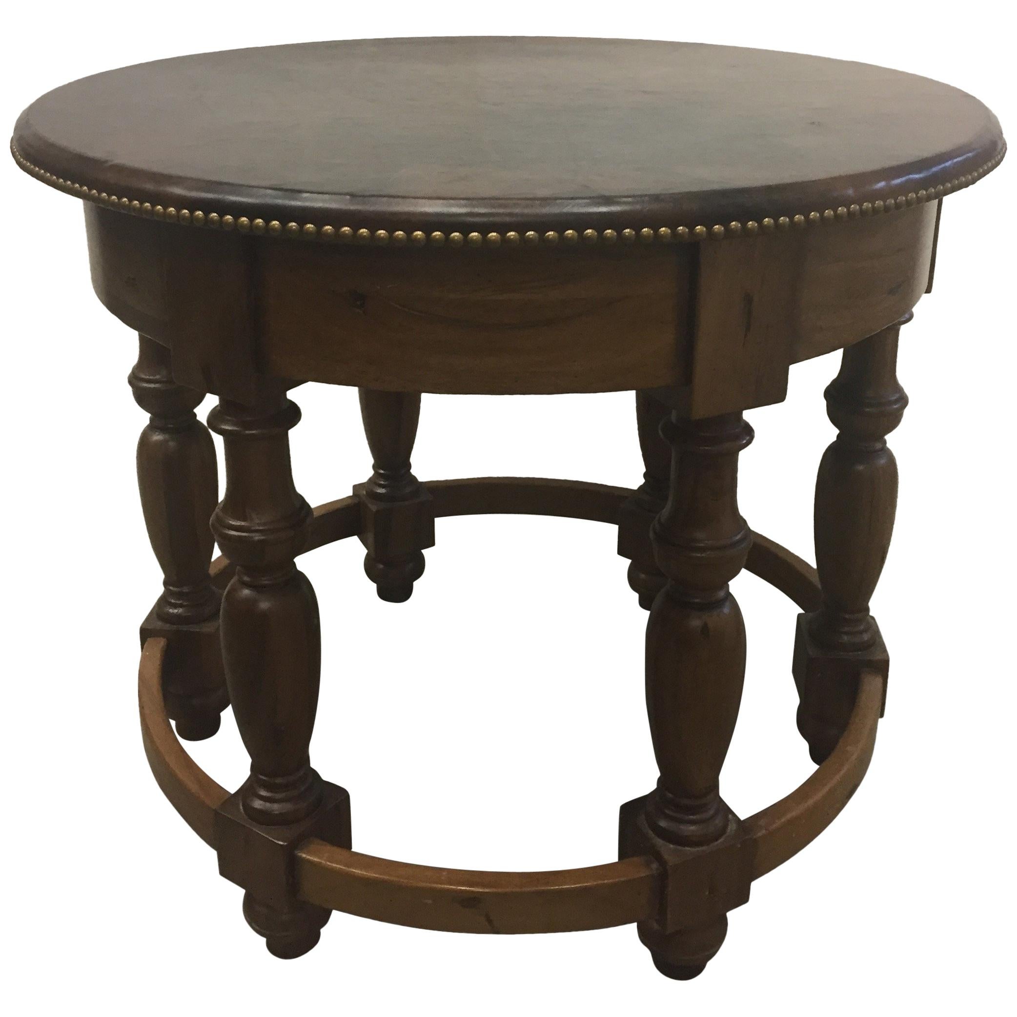 Masculine Jacobean Round Wooden Centre Table or Oversized Side Table at ...