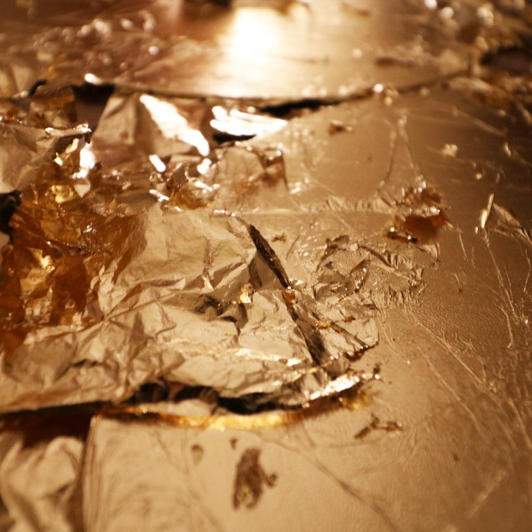 Ma'shar Gilded Gold Pendant Light With Black Cord For Sale at 1stDibs