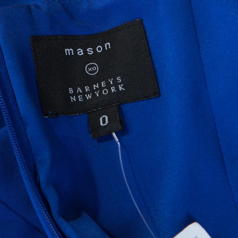 Mason Cobalt Blue Contrast Panel Detail Strapless Pencil Dress XS For ...