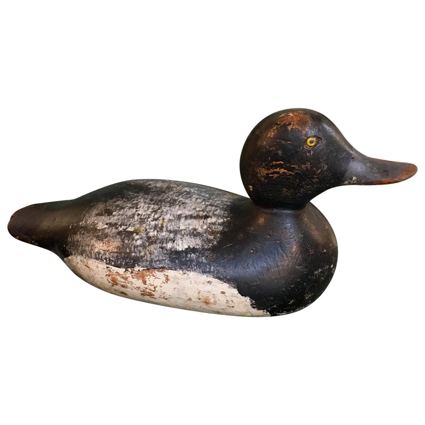 Mason Glass Eye Bluebill Drake Decoy, circa 1920 at 1stDibs