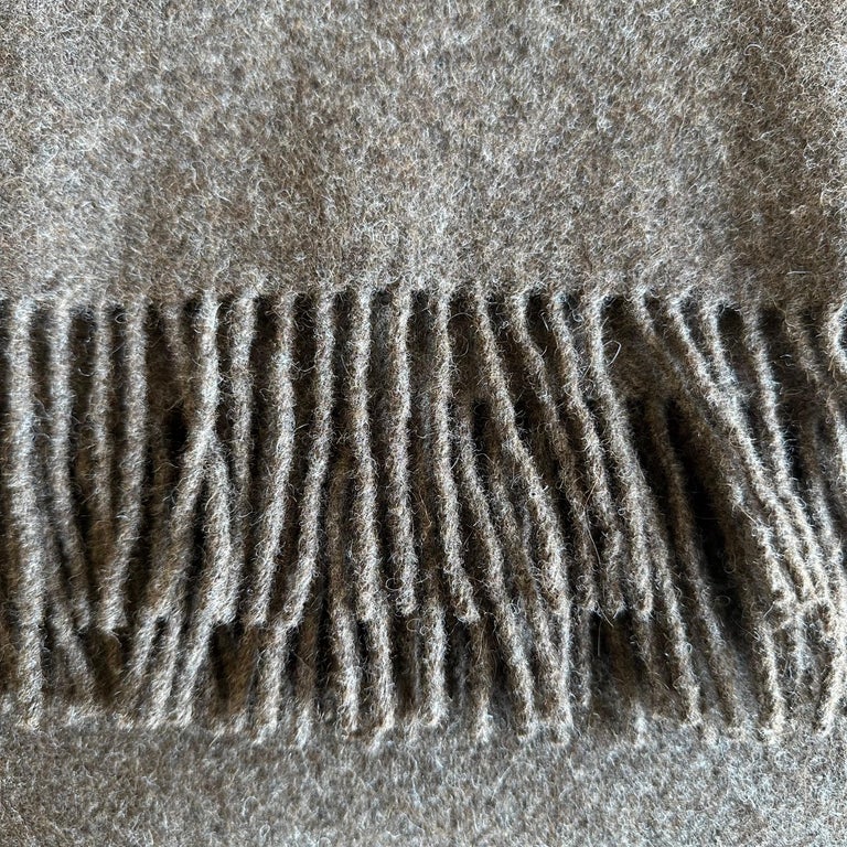 Mason Plush Alpaca Wool Throw with Fringe in Dark Coco For Sale at 1stDibs