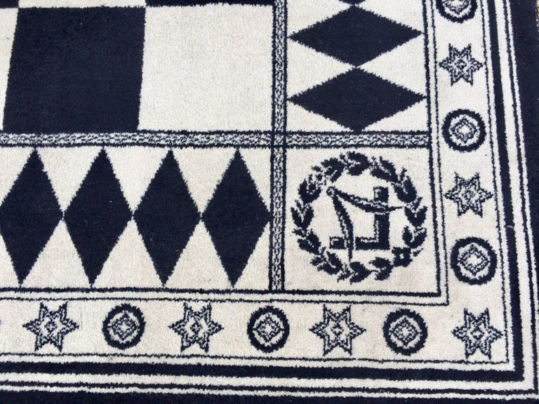 Masonic Carpet Rug Wool Hand Made Free Masons Rug at 1stDibs