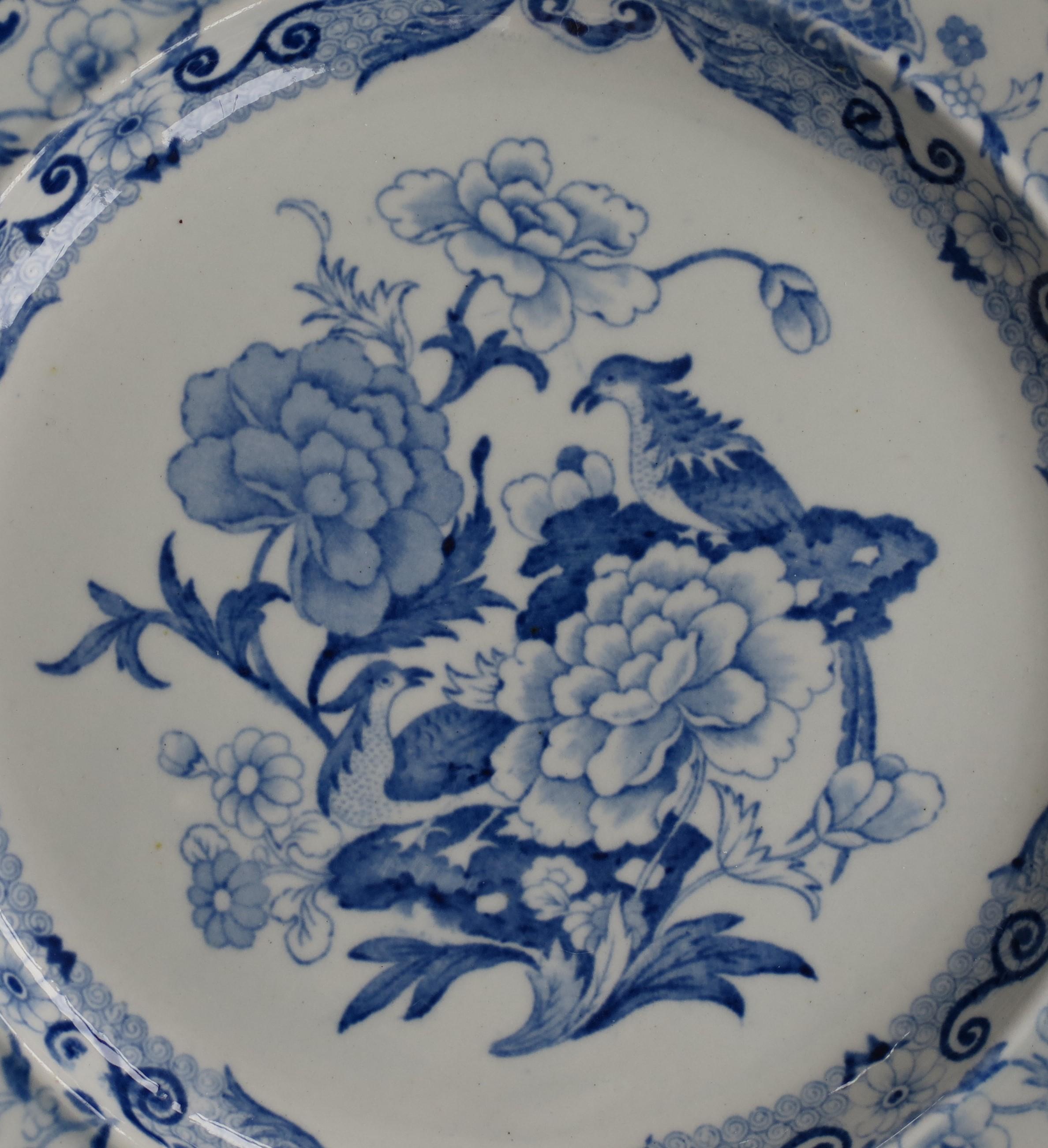 Masons Ironstone Dinner Plate in Blue India Pheasants Pattern, circa ...