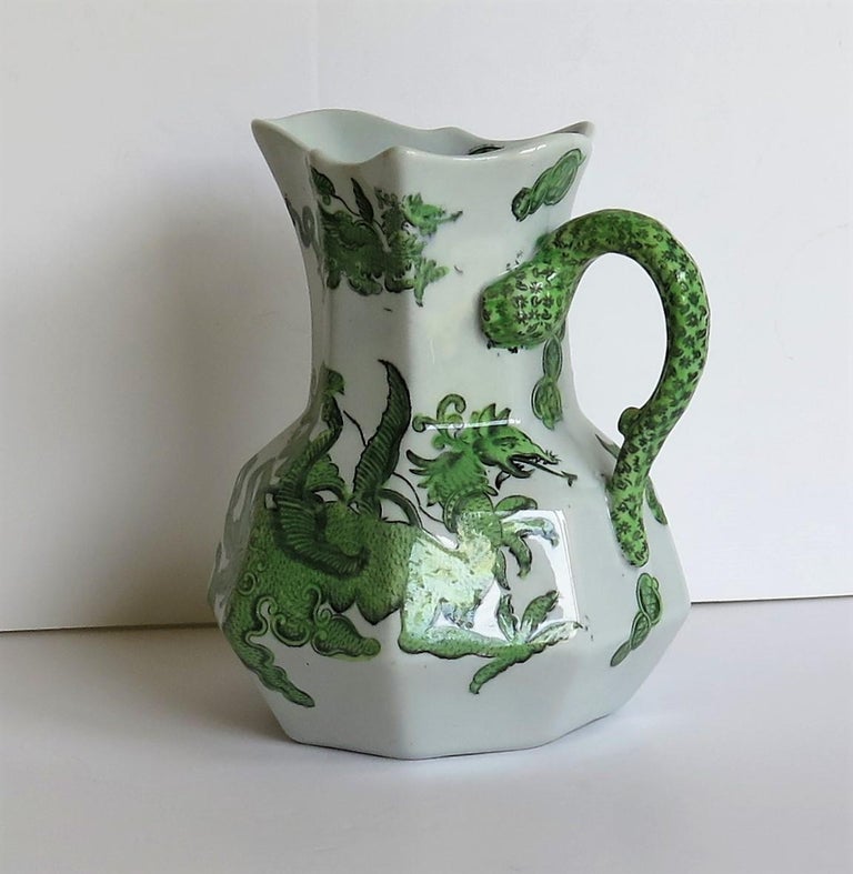Mason's Ironstone Jug or Pitcher in Green Chinese Dragon Pattern, 19th ...