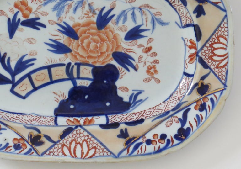 Mason's Ironstone Serving Platter in Fence, Rock and Blue Willow ...