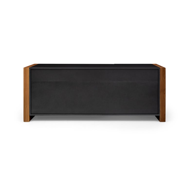Masp Sideboard in Graphite Finish and Teak End Frames For Sale at 1stDibs