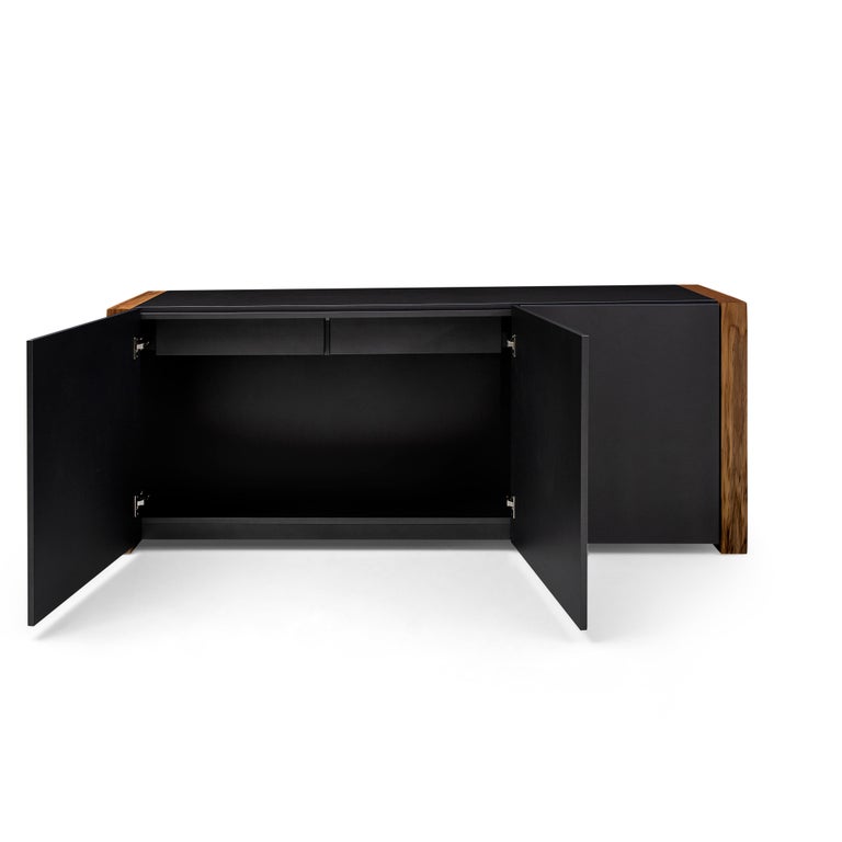 Masp Sideboard in Graphite Finish and Teak End Frames For Sale at 1stDibs
