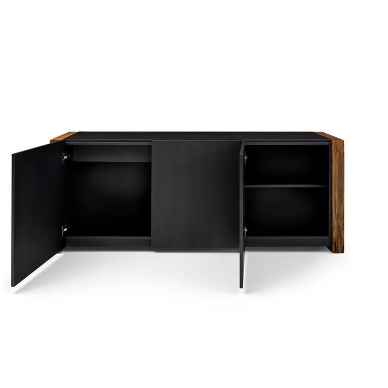 Masp Sideboard in Graphite Finish and Teak End Frames For Sale at 1stDibs