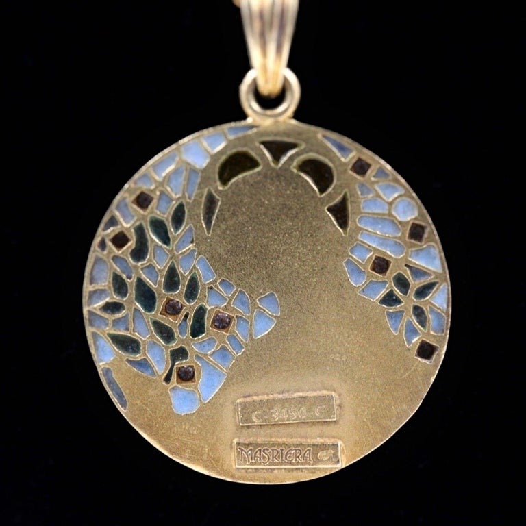 Masriera Jesus Madallion Pendant Necklace with Diamonds in 18 Karat ...