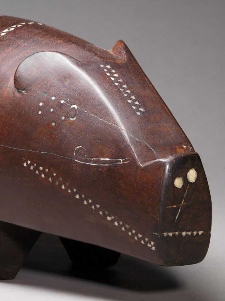 Massim Ceremonial Pig with Inlaid Shell, Trobiand Islands, Papua New ...