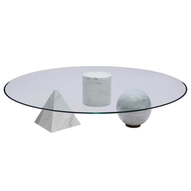 Massimo and Lella Vignelli Round 'Metafora' Coffee Table in Marble and ...