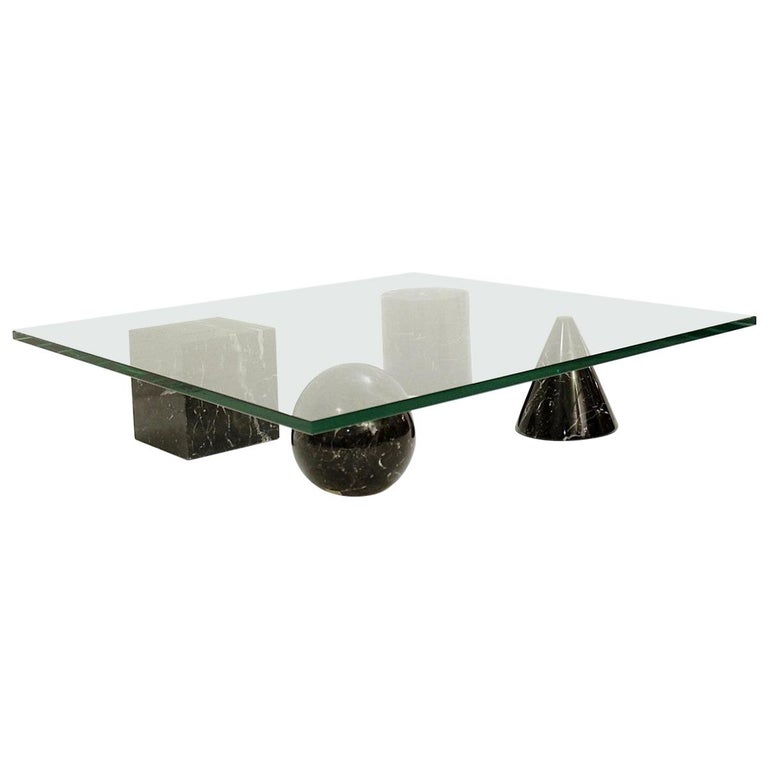 Massimo and Lella Vignelli ‘Metaphora’ Coffee Table in Black Marble and ...