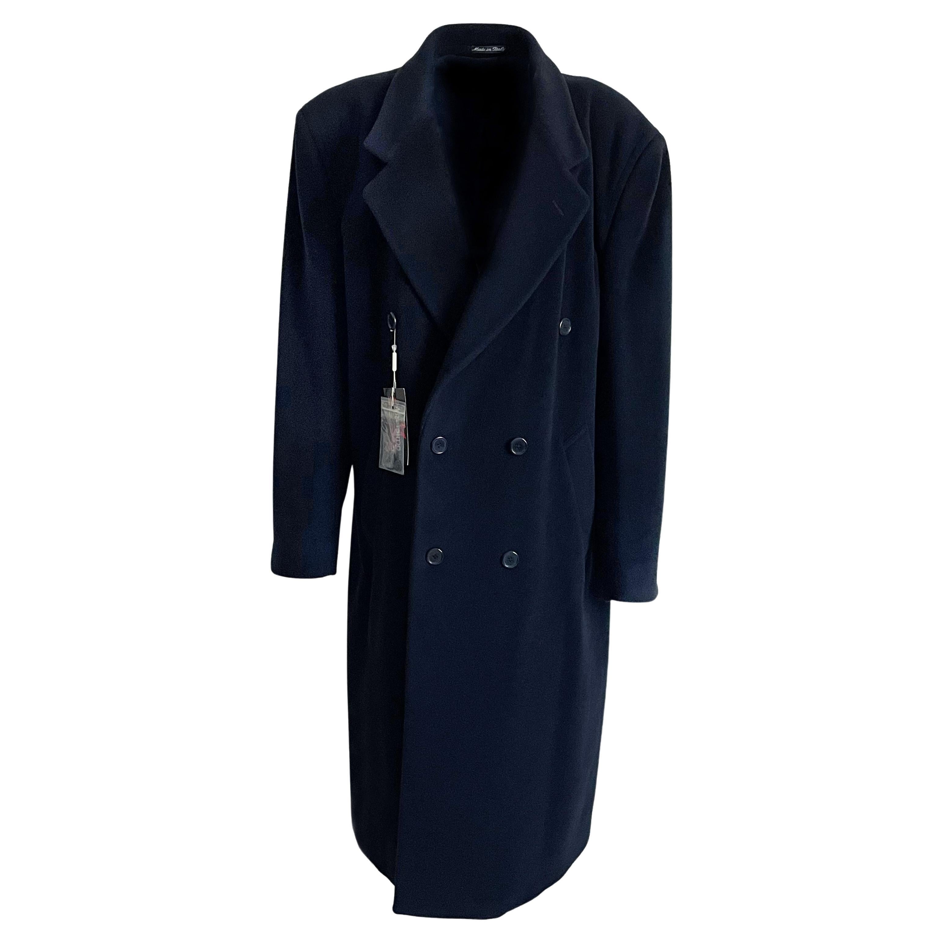 Massimo Italy Coat Mens Navy Cashmere Blend Long Classic Size 44 For ...