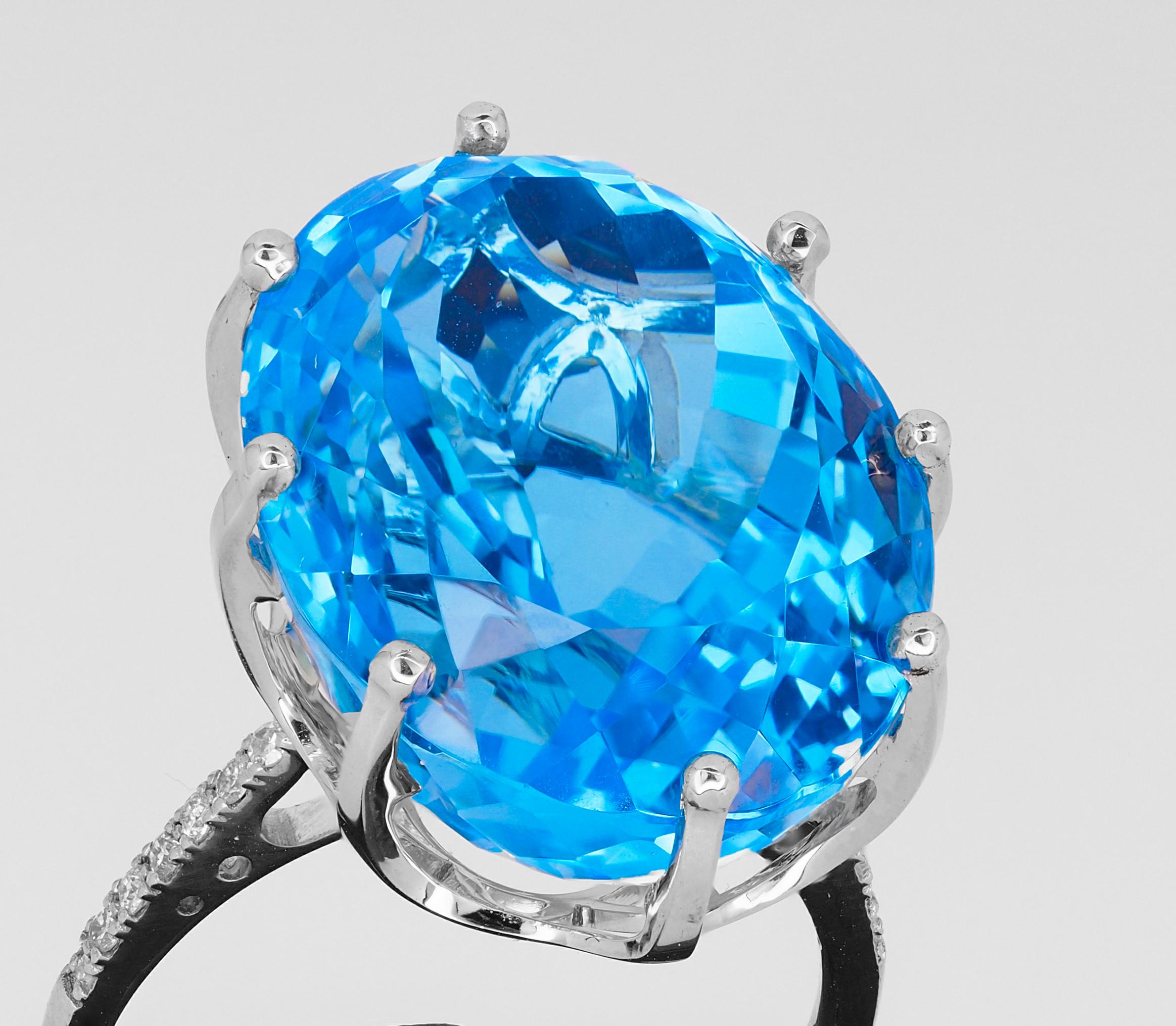 Customizable Topaz and Diamonds 14k gold ring For Sale at 1stDibs ...