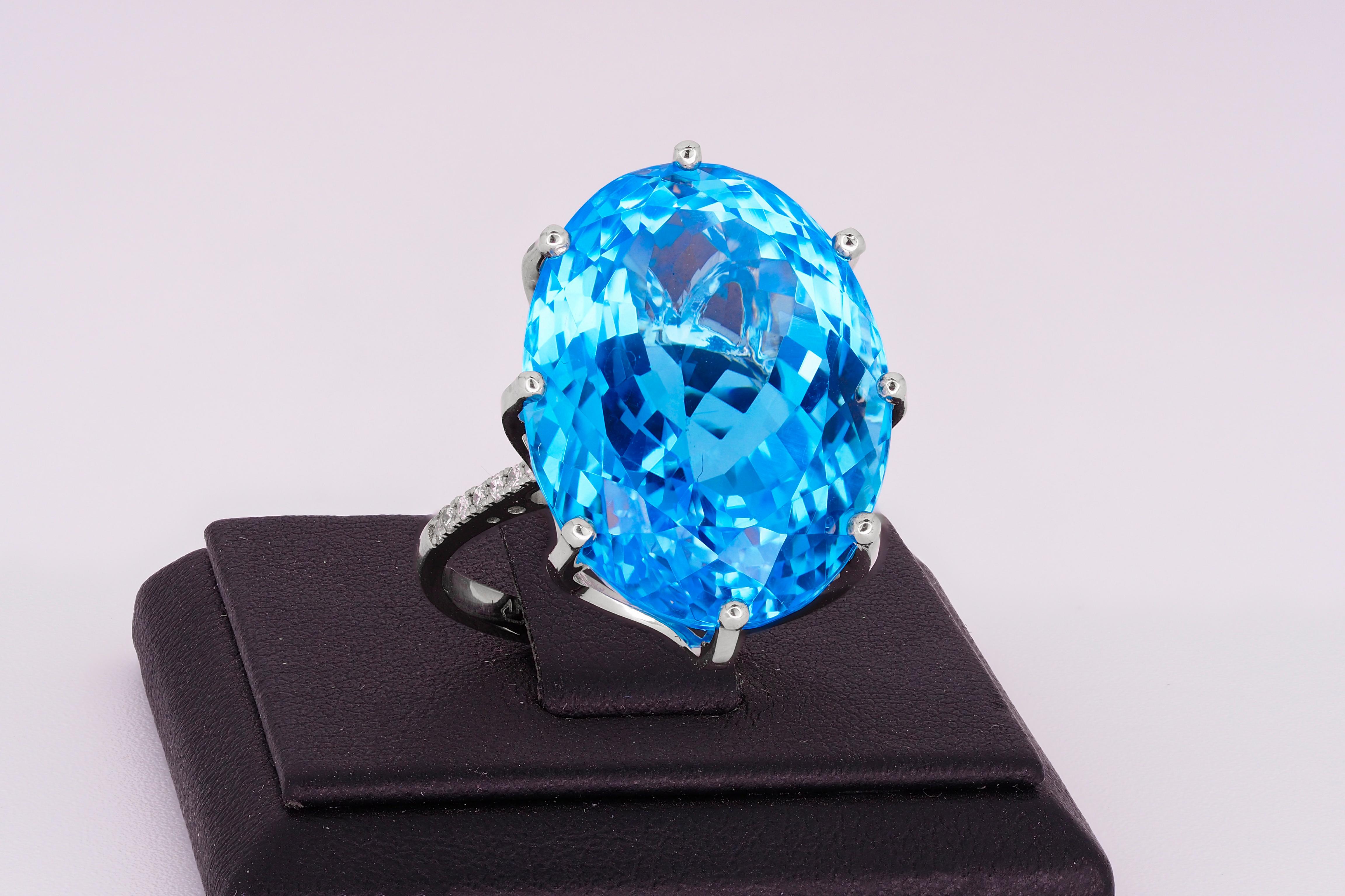 Customizable Topaz and Diamonds 14k gold ring For Sale at 1stDibs ...
