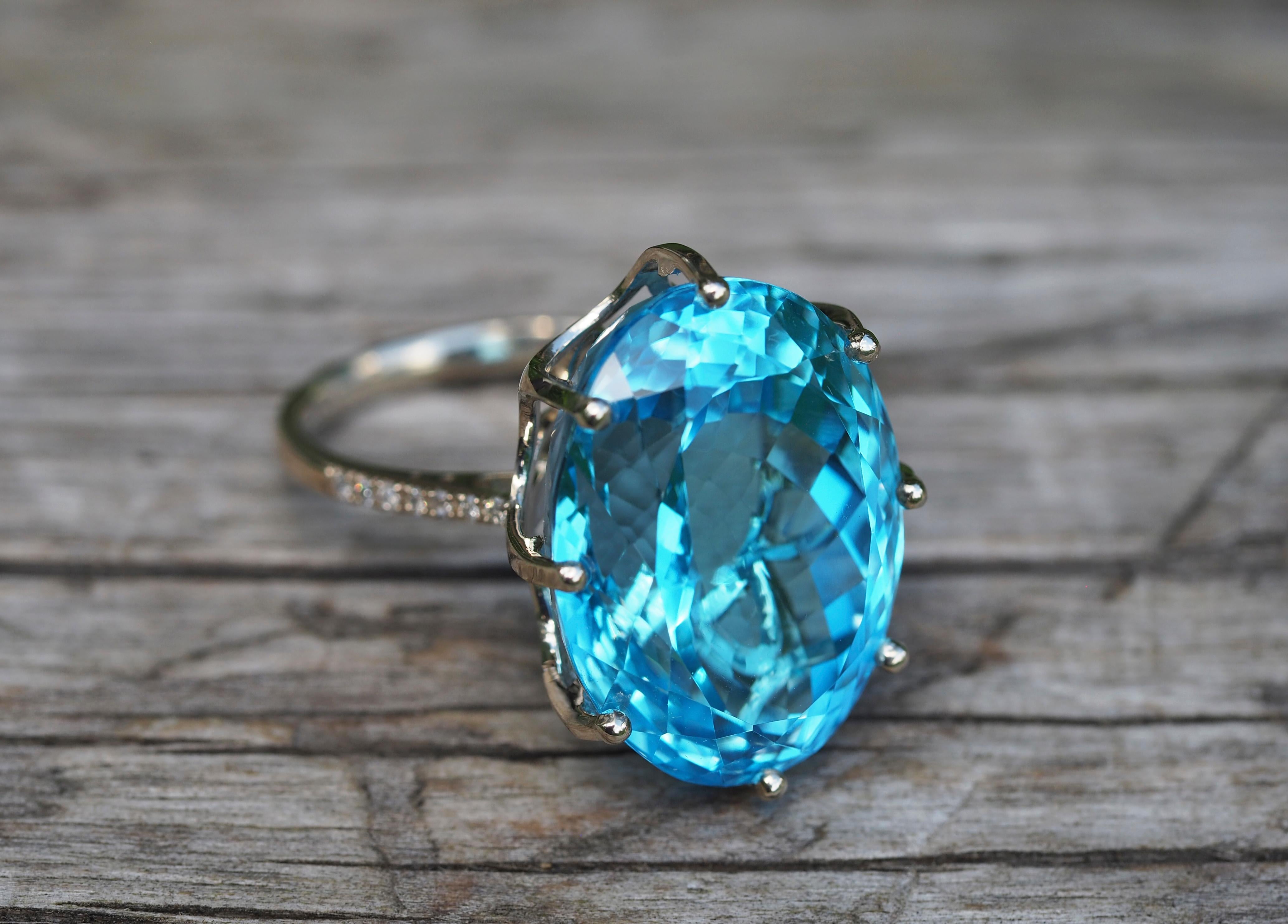 Customizable Topaz and Diamonds 14k gold ring For Sale at 1stDibs ...