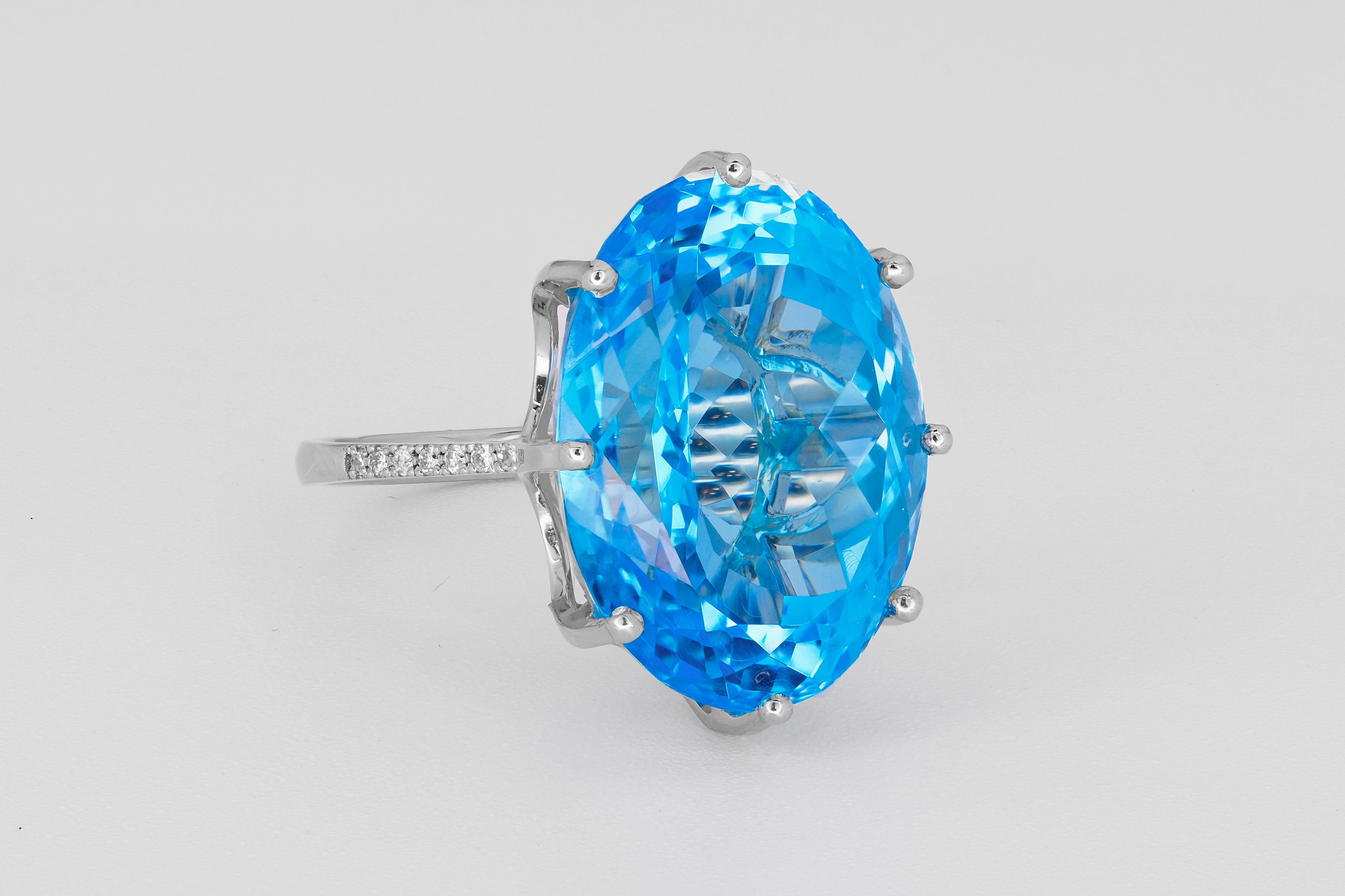 Customizable Topaz and Diamonds 14k gold ring For Sale at 1stDibs ...