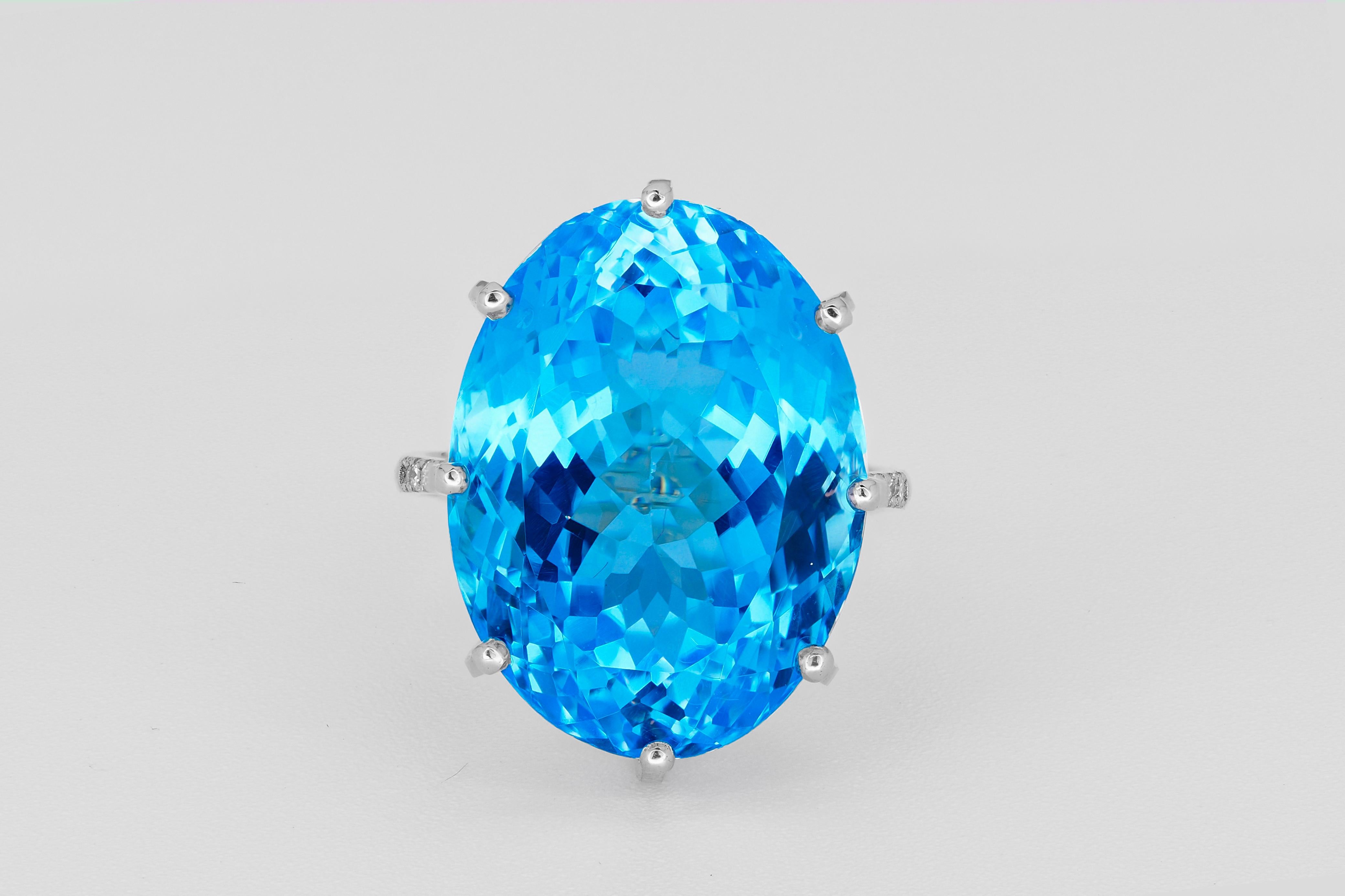 Customizable Topaz and Diamonds 14k gold ring For Sale at 1stDibs ...