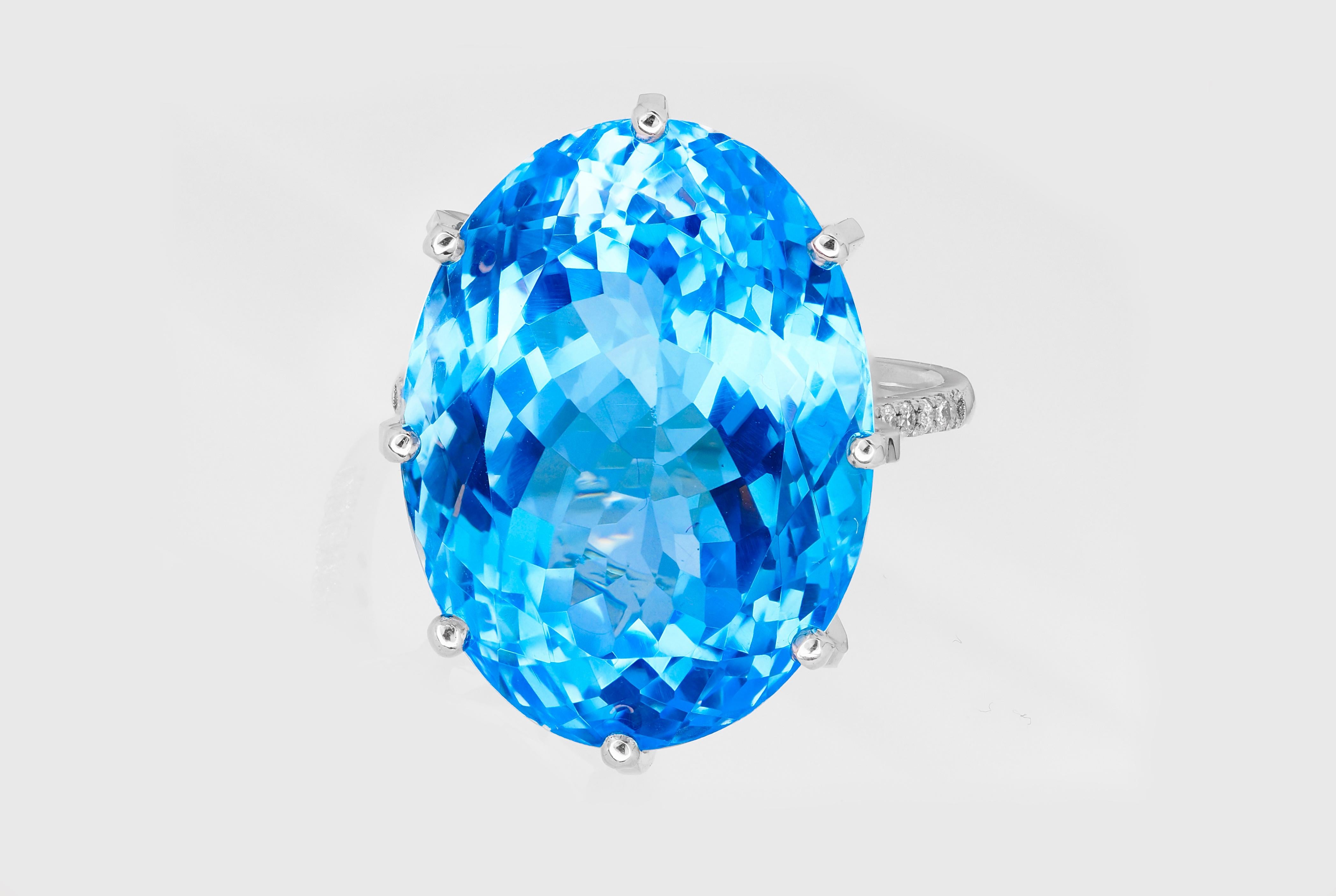 Customizable Topaz and Diamonds 14k gold ring For Sale at 1stDibs ...