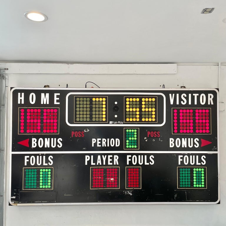 Massive 1970s Basketball Scoreboard at 1stDibs