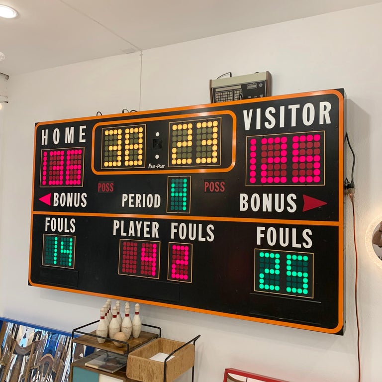 Massive 1970s Basketball Scoreboard at 1stDibs | old scoreboard