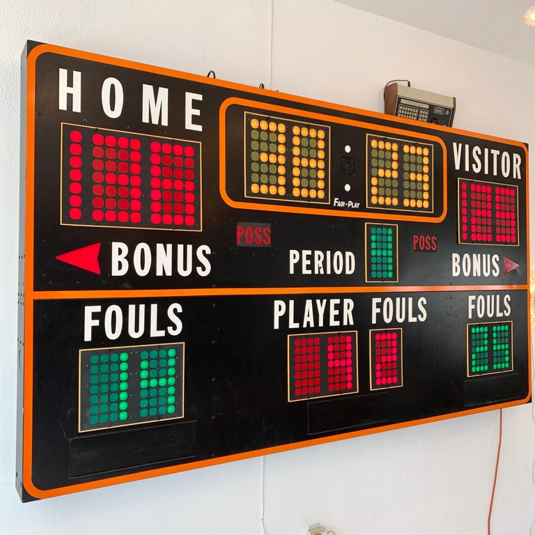 Massive 1970s Basketball Scoreboard at 1stDibs | old scoreboard