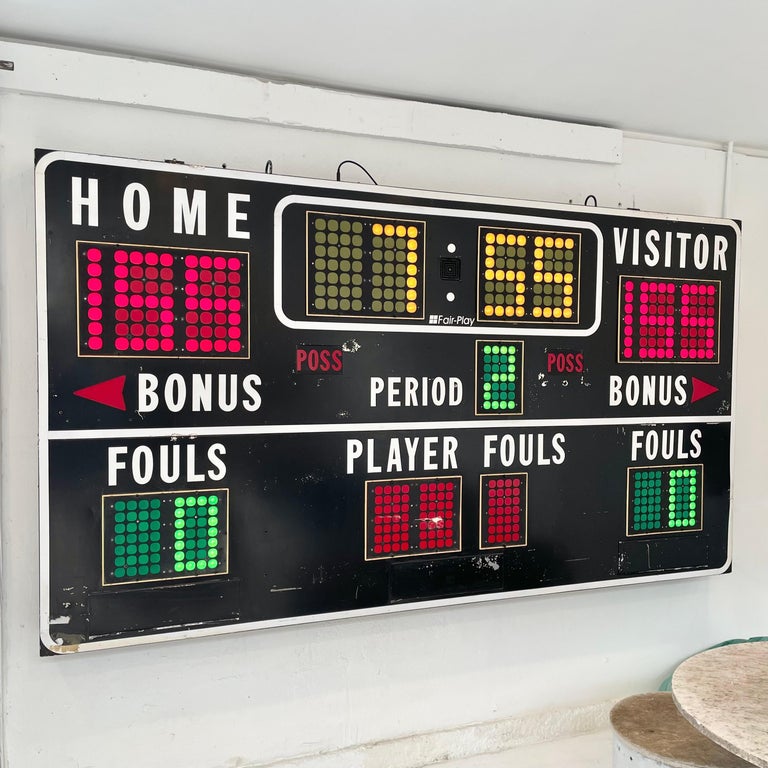 Massive 1970s Basketball Scoreboard at 1stDibs