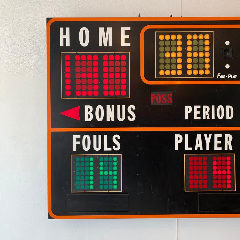 Massive 1970s Basketball Scoreboard at 1stDibs | old scoreboard