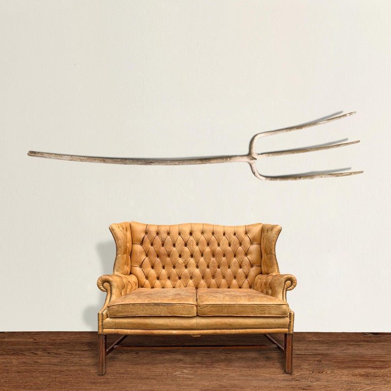 Massive 19th Century French Pitchfork on Custom Wall Mount at 1stDibs