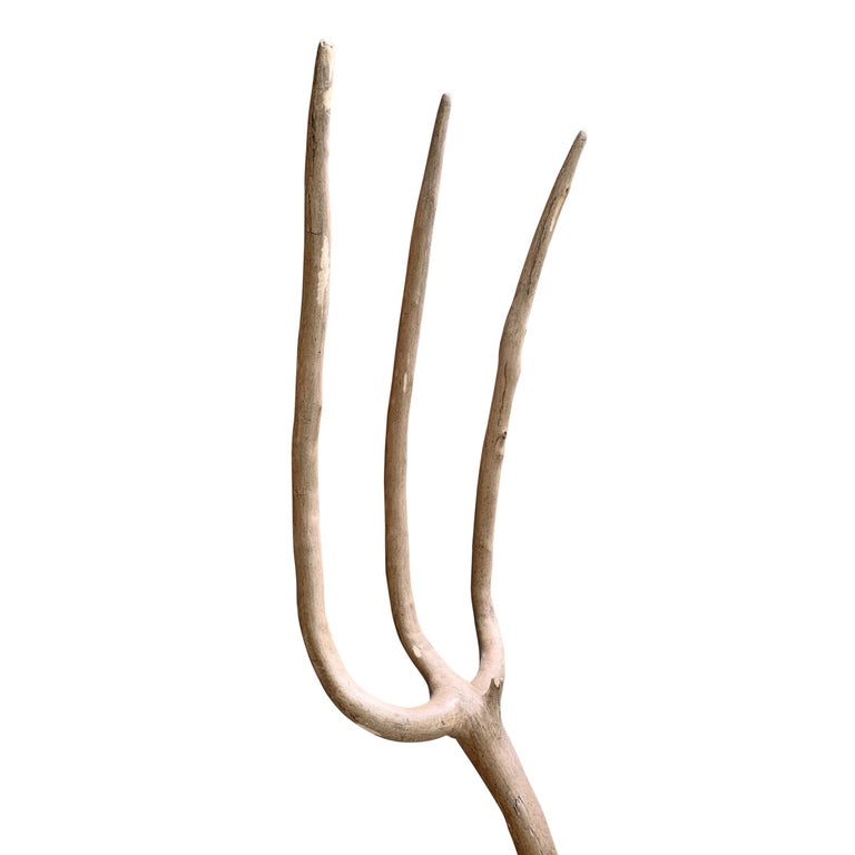 Massive 19th Century French Pitchfork on Custom Wall Mount at 1stDibs