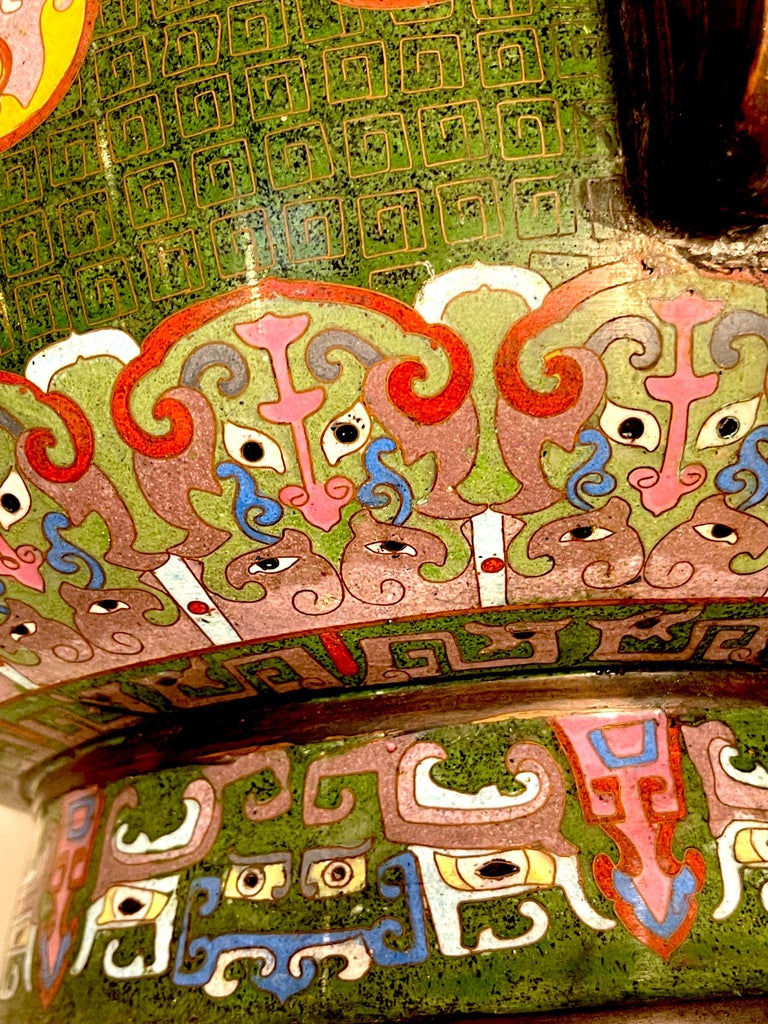 Massive 20th Century Chinese Archaic Style Cloisonné Censor For Sale at ...