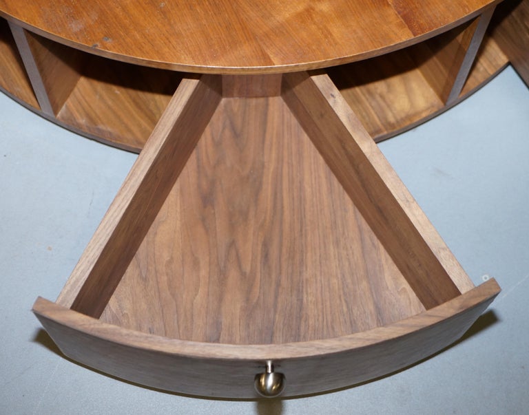 Massive Round Revolving Bookcase Display Cabinet with Cupboard Base at ...