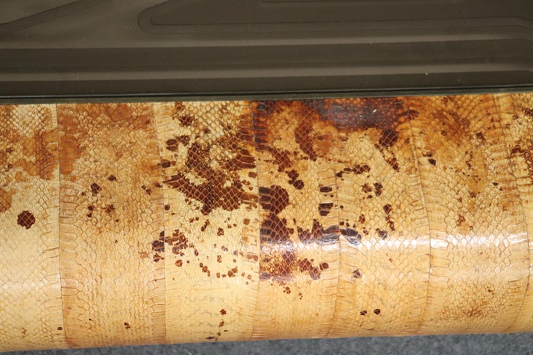 Massive Python Skin Ecthed Glass Coffee Table For Sale at 1stDibs