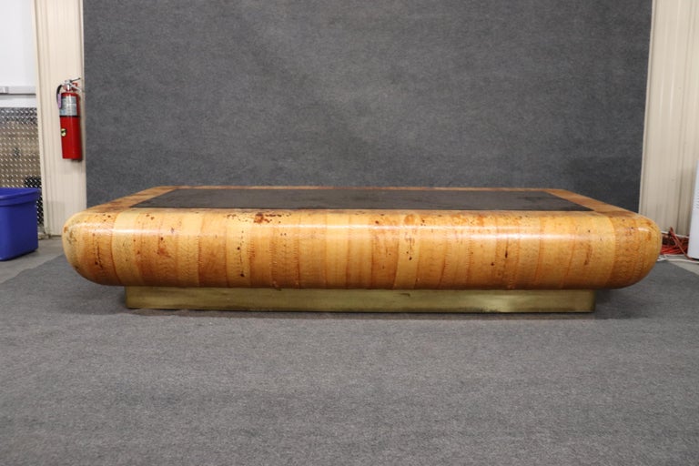 Massive Python Skin Ecthed Glass Coffee Table For Sale at 1stDibs