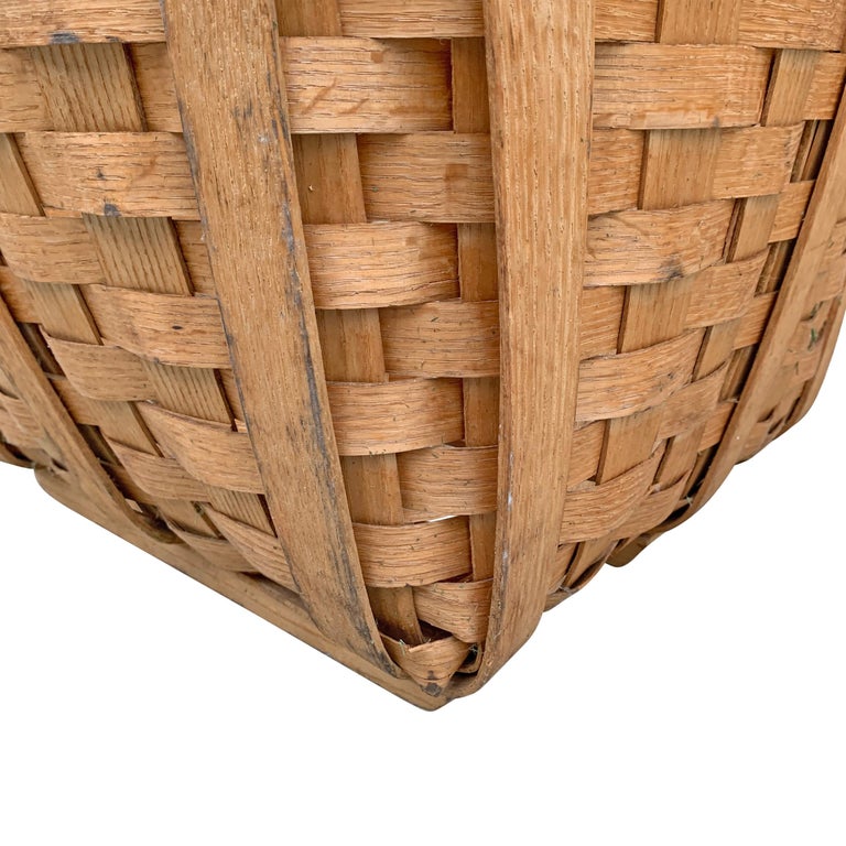Massive and Tall American Oak Splint Basket For Sale at 1stDibs