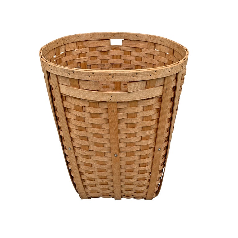 Massive and Tall American Oak Splint Basket For Sale at 1stDibs