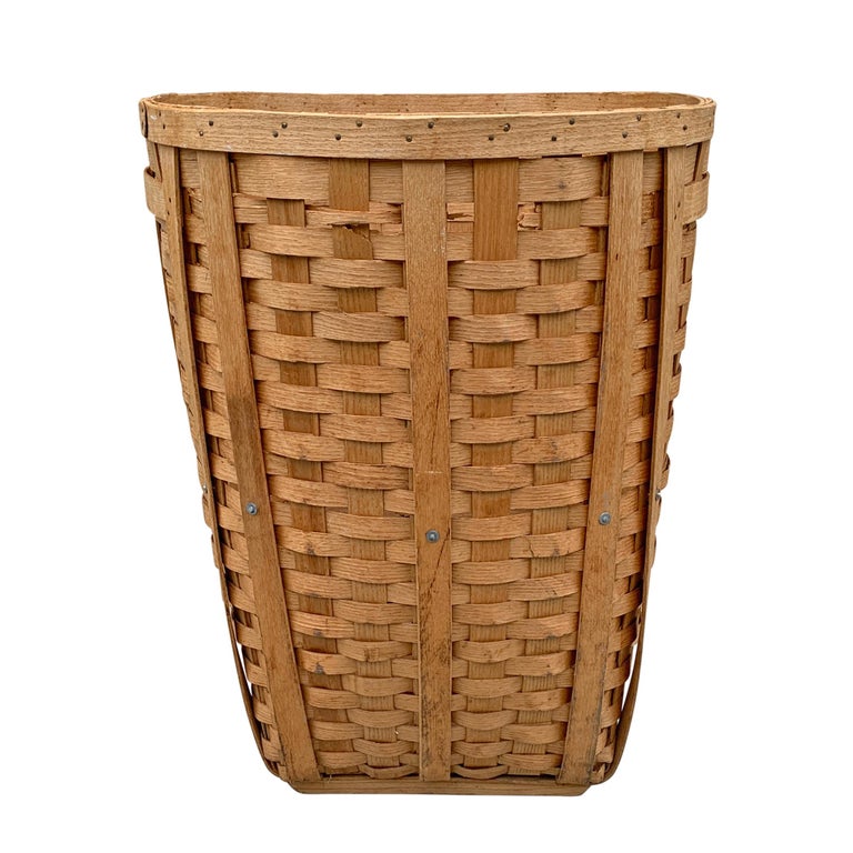 Massive and Tall American Oak Splint Basket For Sale at 1stDibs ...