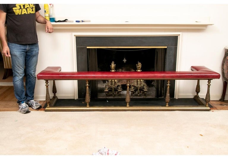 Massive Antique Brass and Leather Bench Fender For Sale at 1stDibs ...
