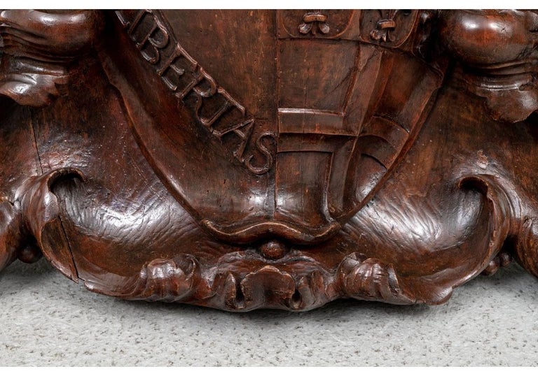 Massive Antique European Heraldic Wood Carving For Sale at 1stDibs