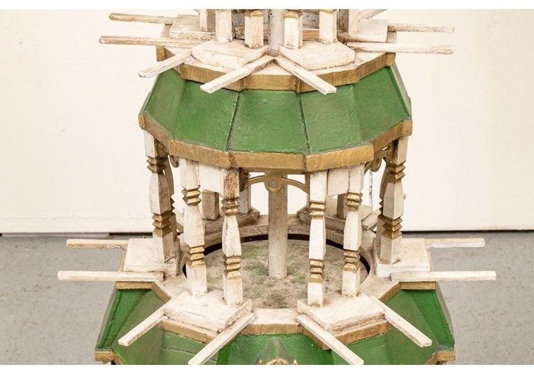 Massive Antique Folk Art Candle Driven Tiered Windmill Form "Carousel ...