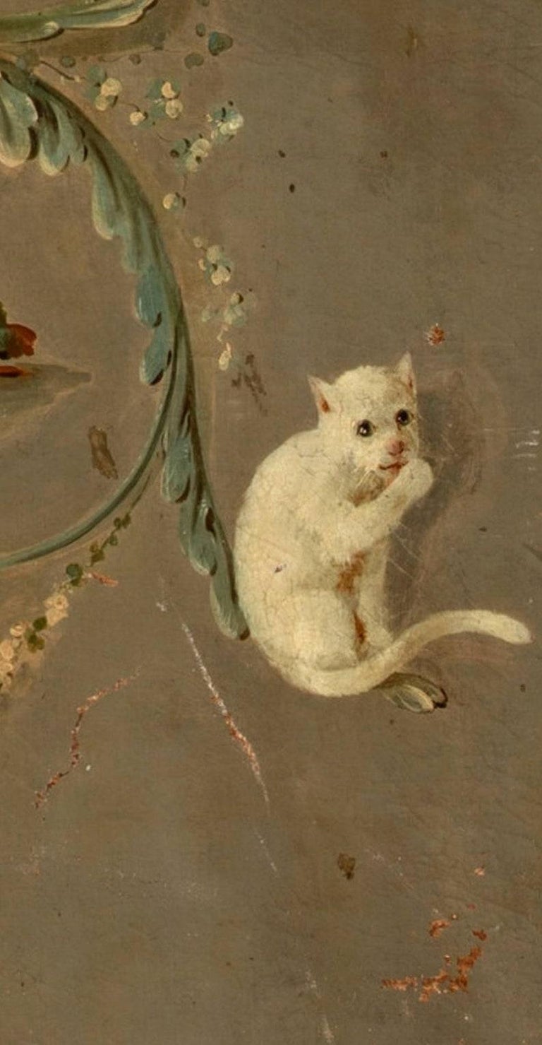 Massive Antique Neoclassical Hand Painted Italian Grottesca ...