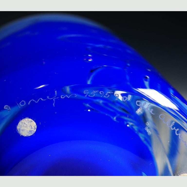 Massive Ariel Vase by Olle Alberius for Orrefors, Sweden, 1987 For Sale ...